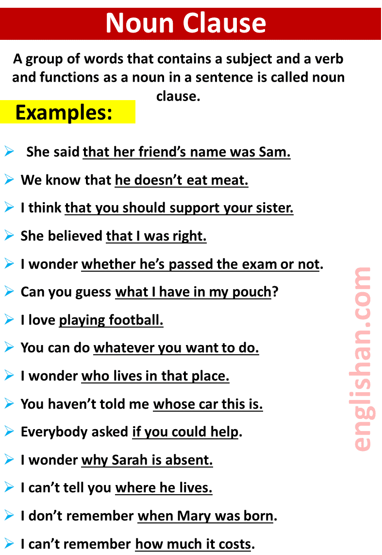 Clauses and their Types with Examples • Englishan