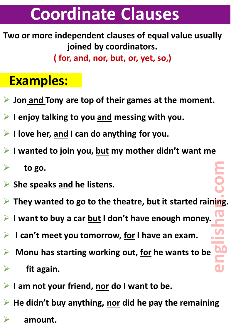 Clauses and their Types with Examples • Englishan