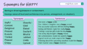 Synonyms for HAPPY with Example Sentences • Englishan