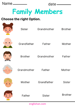 Family Members Worksheets and Exercises with Answers