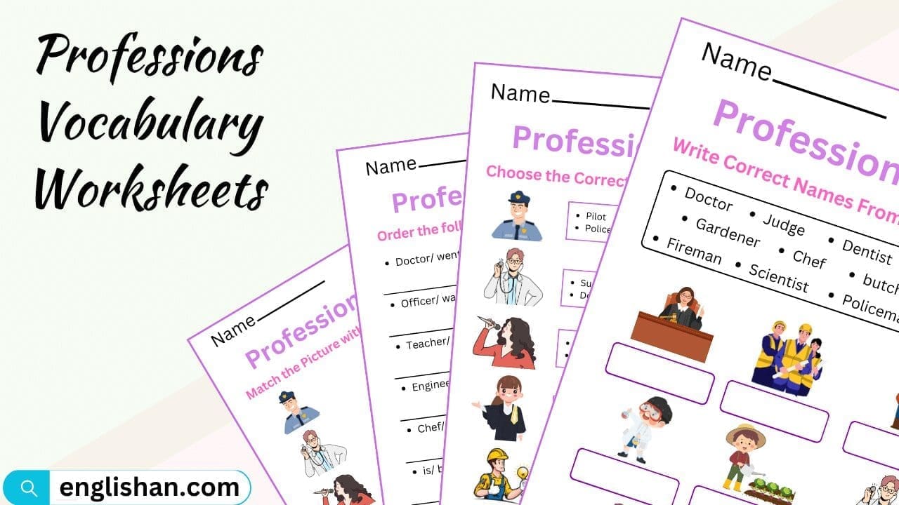 Professions Vocabulary Worksheet and Exercises